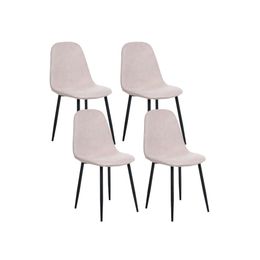 Beliani 4er-Set Esszimmerstuhl CRANDALL in Beige/Schwarz | Gr.: onesize
