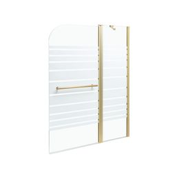 Beliani Zweiteiliger Badewannenaufsatz TUAPI in Transparent/Gold | Gr.: onesize