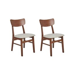 Beliani 2er-Set Esszimmerstuhl ANOKA in Beige/Braun | Gr.: onesize