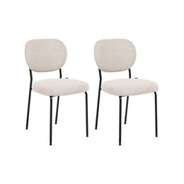 Beliani 2er-Set Esszimmerstuhl LOLETA in Beige | Gr.: onesize