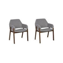 Beliani 2er-Set Esszimmerstuhl ALBION in Grau/Braun | Gr.: onesize