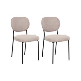 Beliani 2er-Set Esszimmerstuhl LOLETA in Braun | Gr.: onesize