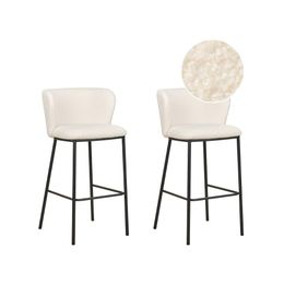Beliani 2er-Set Barhocker MINA in Wei&szlig;/Schwarz | Gr.: onesize