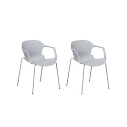 Beliani 2er-Set Esszimmerstuhl ELBERT in Grau | Gr.: onesize