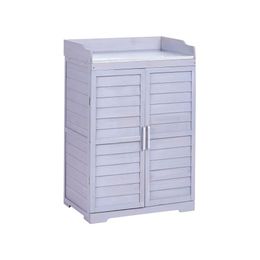 Beliani Pflanztisch TEREVILLE in Grau/Wei&szlig; - (W) 67 x (H) 100 x (L) 45 cm | Gr.: onesize