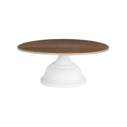 Beliani Tablett BRIOCHE in Wei&szlig;/Braun - (W) 30 x (H) 14 x (L) 30 cm | Gr.: onesize