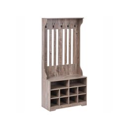 Beliani Schuhschrank DENILIQUIM in Braun - (W) 80 x (H) 170 x (L) 35 cm | Gr.: onesize