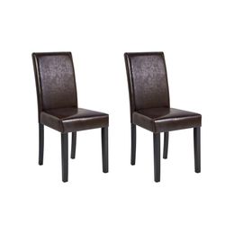 Beliani 2er-Set Esszimmerstuhl BROADWAY in Braun/Braun | Gr.: onesize