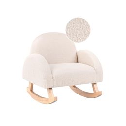 Beliani Kinderschaukelstuhl HUG in Beige/Braun - (W) 54 x (H) 53 x (L) 52 cm | Gr.: onesize