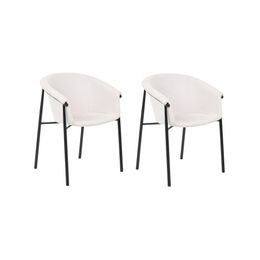 Beliani 2er-Set Esszimmerstuhl AMES in Beige/Schwarz | Gr.: onesize