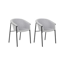 Beliani 2er-Set Esszimmerstuhl AMES in Grau/Schwarz | Gr.: onesize