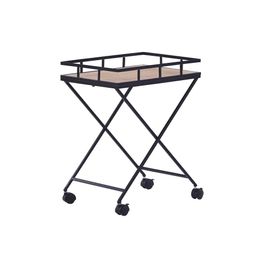 Beliani Servierwagen LEOTI in Schwarz/Braun - (W) 44 x (H) 56 x (L) 33 cm | Gr.: onesize