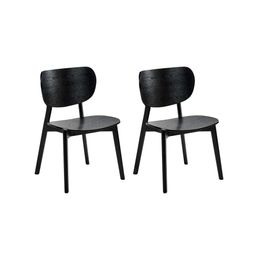 Beliani 2er-Set Esszimmerstuhl OVERLY in Schwarz | Gr.: onesize