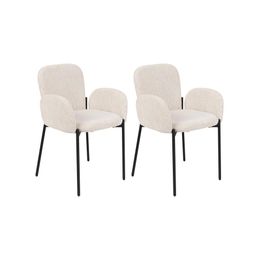 Beliani 2er-Set Esszimmerstuhl ALBEE in Beige/Schwarz | Gr.: onesize