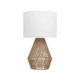 Beliani Tischleuchten MALEWA in Braun/Wei&szlig; - (W) 23 x (H) 52 x (L) 23 cm | Gr.: onesize