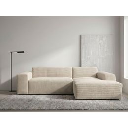 Ecksofa WERK2, B:253cm H:70cm T:188cm, beige, 90% Polyester, 10% Nylon, Wohnzimmer, Sofas, "Zeus-L 253 x 188 cm Breite: modern und bequem", Cord,