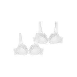 Triumph B&uuml;gel-BH ' Modern Lace+Cotton ' Damen Gr&ouml;&szlig;e 75 wei&szlig;