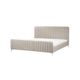 Beliani Doppelbett LUNAN in Grau - (W) 186 x (H) 101 x (L) 215 cm | Gr.: onesize