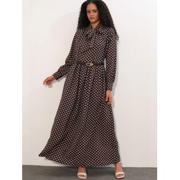 Bigdart Kleid Damen Gr&ouml;&szlig;e 44 dunkelbraun / wei&szlig; Sommerkleid