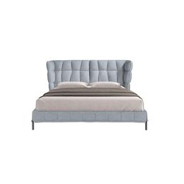 Angel Cerd&aacute; Bett 7211 in Hellblaues Grau / Dunkler Stahl &ndash; (B)239 x (H)234 x (T)109 cm | Gr.: onesize