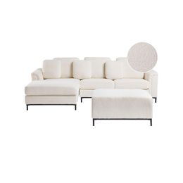 Beliani 2-tlg Ecksofa OSLO in Wei&szlig;/Schwarz rechtsseitig | Gr.: onesize