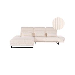 Beliani Ecksofa IKAST in Beige/Schwarz - (W) 320 x (H) 105 x (L) 214 cm rechtsseitig | Gr.: onesize