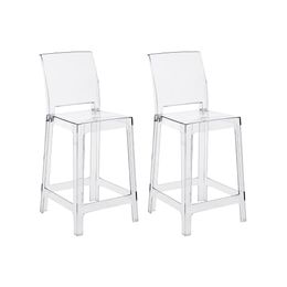 Beliani 2er-Set Barhocker WELLINGTON in Transparent | Gr.: onesize