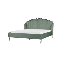 Beliani Doppelbett AMBILLOU in Gr&uuml;n/Gold - (W) 197 x (H) 126 x (L) 214 cm | Gr.: onesize