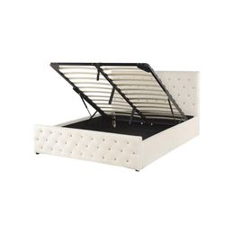 Beliani Doppelbett AMIENS in Beige - (W) 171 x (H) 109 x (L) 217 cm | Gr.: onesize