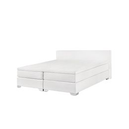 Beliani Doppelbett PRESIDENT in Wei&szlig;/Silber - (W) 190 x (H) 90 x (L) 210 cm | Gr.: onesize