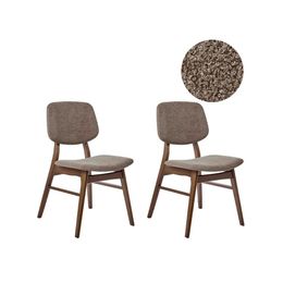 Beliani 2er-Set Esszimmerstuhl ELAINE in Braun/Grau - (W) 48 x (H) 81 x (L) 54 | Gr.: onesize
