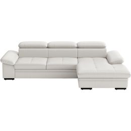 Sit & More Ecksofa SIT & MORE, B:260cm H:73cm T:174cm, wei&szlig;, Wohnzimmer, Sofas, "Viola, Leder, L-Form, B: 260 cm, mit Armteil- und Kopfteilvertsellung",