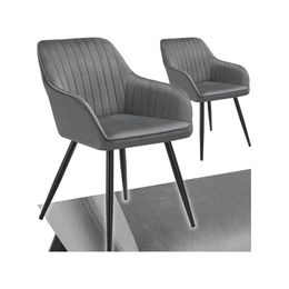 TecTake Polstersessel gepolstert, in Samtoptik, gesteppt, 58 x 62 x 82 cm | Gr.: onesize