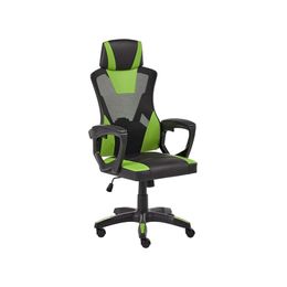 Beliani Gaming Stuhl IGNIS in Schwarz/Gr&uuml;n - (W) 60 x (H) 112 x (L) 60 cm | Gr.: onesize