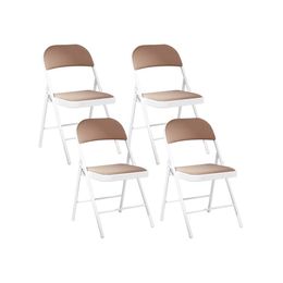Beliani 4er-Set Konferenzstuhl SPARKS in Beige/Wei&szlig; | Gr.: onesize