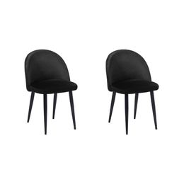 Beliani 2er-Set Esszimmerstuhl VISALIA in Schwarz | Gr.: onesize