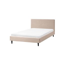 Beliani Doppelbett FITOU in Beige/Braun - (W) 130 x (H) 87 x (L) 214 cm | Gr.: onesize