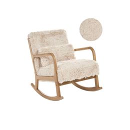 Beliani Schaukelsessel SKOVDE in Beige/Braun - (W) 66 x (H) 82 x (L) 79 cm | Gr.: onesize