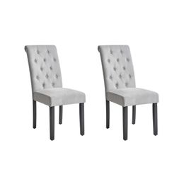 Beliani 2er-Set Esszimmerstuhl VELVA in Grau/Schwarz | Gr.: onesize