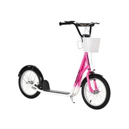 HOMCOM Kinderscooter in Rosa & Wei&szlig; 139L x 58B x 96H cm | Gr.: onesize