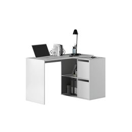 CALICOSY Eckschreibtisch VALEN in Wei&szlig; - (W)77 x (H)74 x (L)120 cm | Gr.: onesize