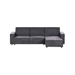 Beliani Ecksofa ROMEDAL II in Grau/Schwarz - (W) 290 x (H) 86 x (L) 173 cm linksseitig | Gr.: onesize