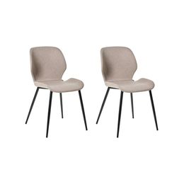 Beliani 2er-Set Konferenzstuhl HOLLAND in Beige/Schwarz | Gr.: onesize