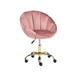 Beliani B&uuml;rostuhl ANNABELLE in Rosa/Gold - (W) 66 x (H) 81 x (L) 39 cm | Gr.: onesize