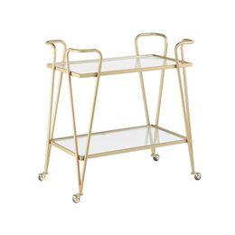 Beliani Servierwagen NOTI in Gold/Transparent - (W) 76 x (H) 83 x (L) 45 cm | Gr.: onesize