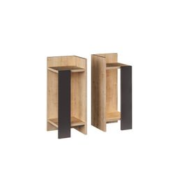 CALICOSY 2er-Set Nachttische ELOS in Schwarz - (W)25 x (H)60 x (L)27 cm | Gr.: onesize