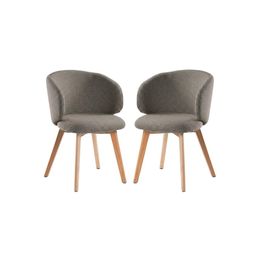 CALICOSY 2er-Set Esszimmerstuhl SOL&Egrave;NE in Braun - (W)60 x (H)79 x (L)55 cm | Gr.: onesize