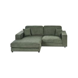 Beliani Ecksofa LOFOTEN in Gr&uuml;n/Schwarz - (W) 250 x (H) 84 x (L) 185 cm rechtsseitig | Gr.: onesize