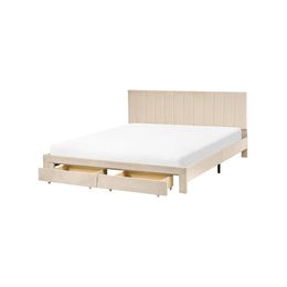 Beliani Doppelbett LONZAC in Beige - (W) 185 x (H) 90 x (L) 208 cm | Gr.: onesize