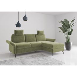 Ecksofa OTTO HOME, B:251cm H:93cm T:164cm, gr&uuml;n, 100% Polyester, Wohnzimmer, Sofas, "Rochelle", wahlweise mit Schlaffunktion, Bettkasten und